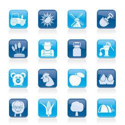 Agriculture and farming icons Royalty Free Vector Image