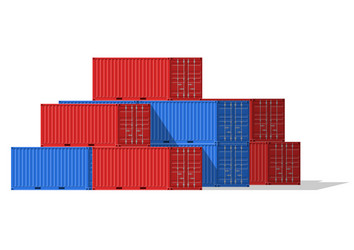 Cargo containers stack for freight shipping Vector Image