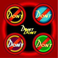 Retro ui button - dont push key computer stop Vector Image
