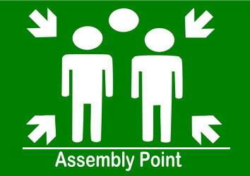 Assembly point sign image Royalty Free Vector Image