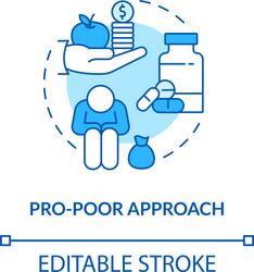 Pro poor approach concept icon Royalty Free Vector Image