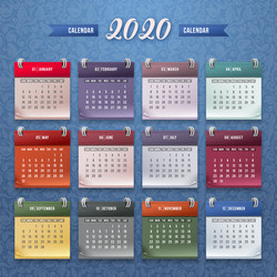 2020 spanish calendar template year planner Vector Image