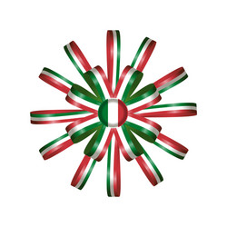 Cockade with italian flag color Royalty Free Vector Image