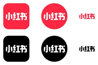 Rednote logo app icon editable svg png Royalty Free Vector