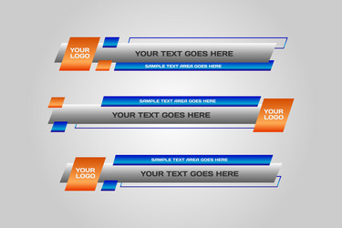 Set banners and lower thirds for news channel Vector Image