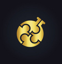 Circle unity group diversity abstract gold logo Vector Image