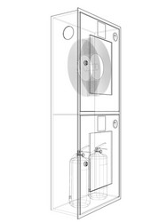 Fire hose box composition Royalty Free Vector Image