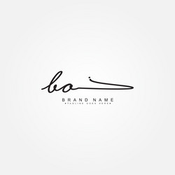 Initial signature logo for letter bo - logo Vector Image