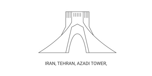 Iran tehran azadi tower travel landmark Royalty Free Vector
