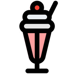 Milkshake beverage outline icon set Royalty Free Vector