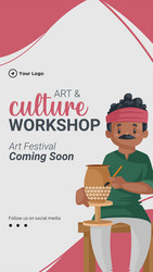 Art culture workshop portrait template design Vector Image