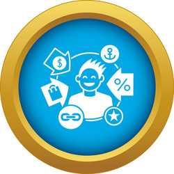 Happy client icon simple style Royalty Free Vector Image