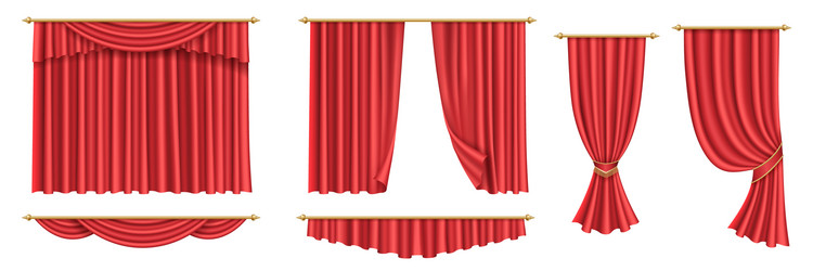 Realistic luxury curtain Royalty Free Vector Image