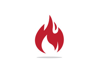 Red fire symbol and flame for logo design Vector Image