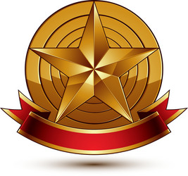 Branded golden symbol with stylized pentagonal Vector Image