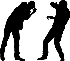 Cowering In Fear Silhouette