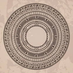Circular pattern in the style of aztec Royalty Free Vector