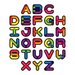 Font a to z alphabet Royalty Free Vector Image
