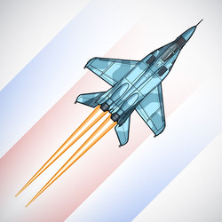 Modern russian jet fighter aircraft draw Vector Image