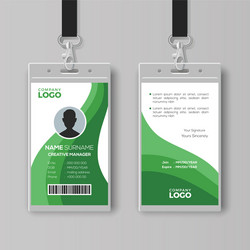 Green graphic id card design template Royalty Free Vector