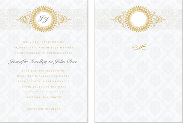 Square gold wedding frame Royalty Free Vector Image