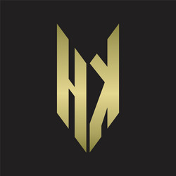 Hk logo monogram with piece line art design Vector Image