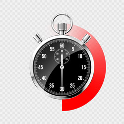 Realistic classic stopwatch shiny metal Royalty Free Vector