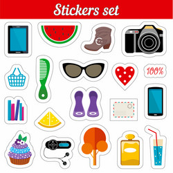 Cartoon stickers set Royalty Free Vector Image