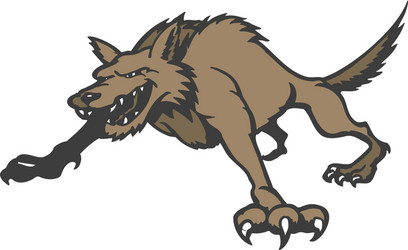 Cartoon angry wolf isolated on white background Vector Image