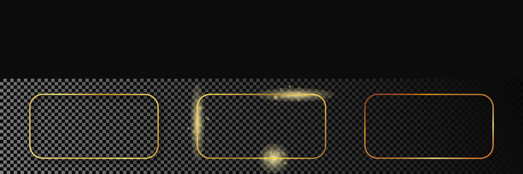 Gold glowing rounded triangle frame Royalty Free Vector