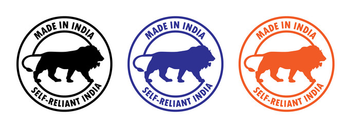 Made in india stamp icon set self-reliant Vector Image