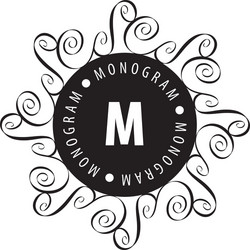 Monogram in frame Royalty Free Vector Image - VectorStock