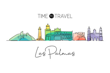 One single line drawing of palma de mallorca city Vector Image