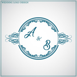 Wedding logo design template Royalty Free Vector Image