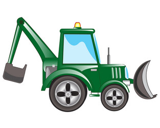 Green Excavator Tractor Vector Images (90)