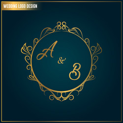 Wedding logo design template Royalty Free Vector Image