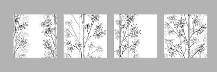 Ink drawing seamless pattern with a bamboo Vector Image