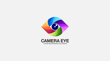 Gradient eye camera logo design template Vector Image