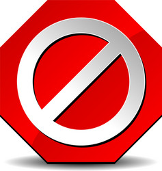Red road sign stop clip-art on white Royalty Free Vector
