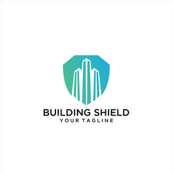 Building shield logo design template Royalty Free Vector