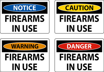 Caution firearms allowed sign firearms in use Vector Image