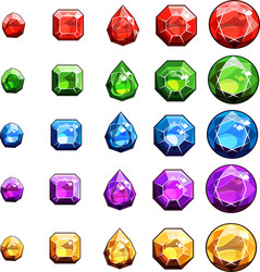 Red diamond or ruby icons set Royalty Free Vector Image