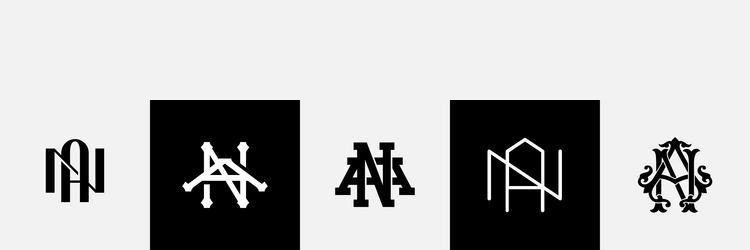 Vintage royal initial letters na logo Royalty Free Vector