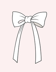 Linear white bow concept Royalty Free Vector Image