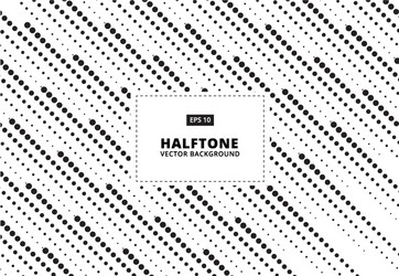 Abstract black diagonal halftone pattern on white Vector Image