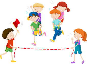 Kids playing piggy back ride in the park Vector Image