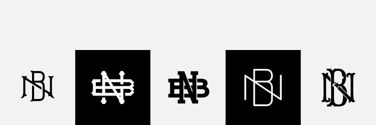 Initial letters nb logo design bundle Royalty Free Vector