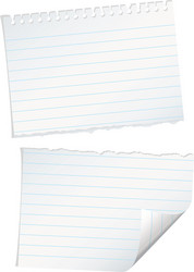 Torn lined paper with wire binding Royalty Free Vector Image