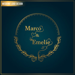 Wedding logo design template Royalty Free Vector Image