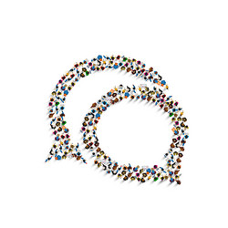 People group chat icon frame Royalty Free Vector Image